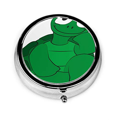 Pill Box Cute Cartoon Friendly Turtle Green Animal 3 Compartment ...