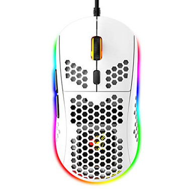 Lightweight Gaming Mouse with Ergonomic Honeycomb Shell 6 RGB Backlight Mode 7 Button ...