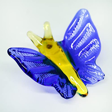 Blue Glass Butterfly in Glass Fused Glass Animals Figurines Decoration ...