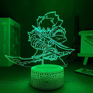 3D Night Light for Boys,Anime Figure Solo Leveling Led Panel Lights for ...
