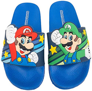 SUPER MARIO Nintendo Sandals, Mario and Luigi Mismatch Slide Sandal ...