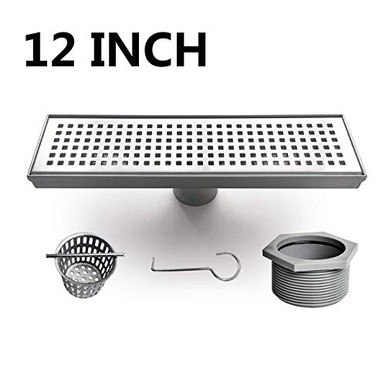 Neodrain Linear Shower Drain 12-Inch with Removable Grate, Professional ...