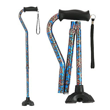 LIXIANG Folding Walking Cane Adjustable Offset Balance Stick ...