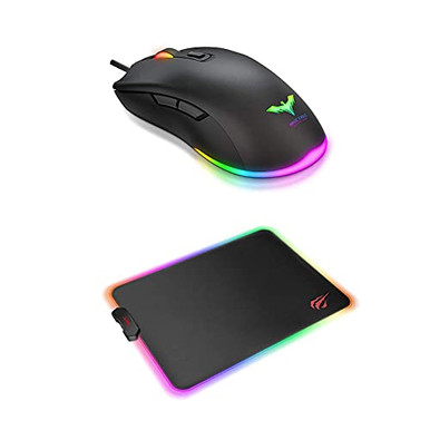 Havit RGB Gaming Mouse Pad and RGB Gaming Mouse, Soft Non-Slip Rubber Base Mouse Mat, Wired PC ...