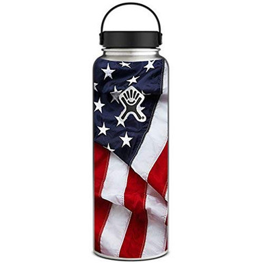 Skin Decal Vinyl Wrap for Hydro Flask 40 oz Wide Mouth / US Flag ...