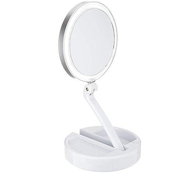 Floxite 10X/1X Lighted Magnification Mirror w/Built in Storage White ...