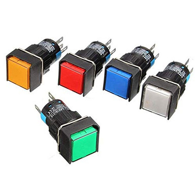 Momentary Push Button Switch, 5 Pin Mini Momentary Switch for 16mm ...