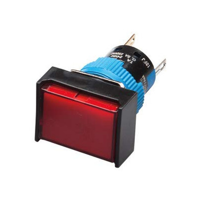 K16-291-R-12VDC, LED Illuminated Momentary Push Button, 16mm Panel Hole ...