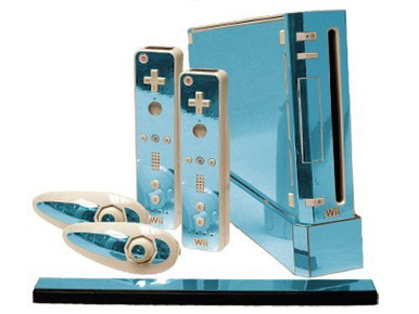 Sky Chrome Mirror Vinyl Decal Faceplate Mod Skin Kit for Nintendo Wii ...