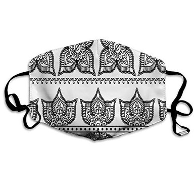 Mens Womens Mouth Scraf Face Antique Border Designs With Lotus Inspired ...