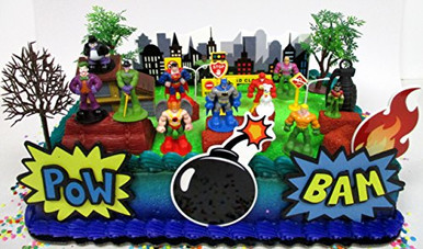 DC Comic Super Friends Birthday Cake Topper Set Featuring Super Hero ...