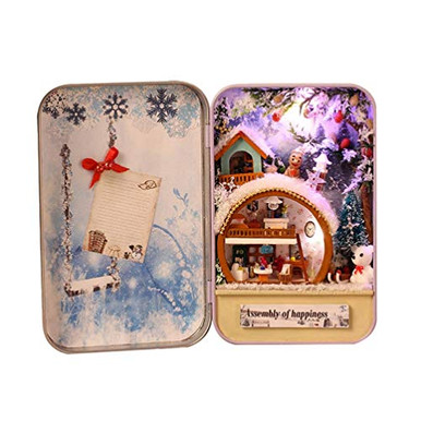 Healifty DIY Box Theater Kit Dollhouse Theater Furniture Snow Holiday ...