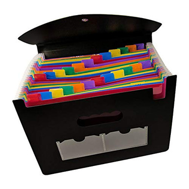 Portable Expanding File Folder 24 Pockets Accordion Folders Plastic ...