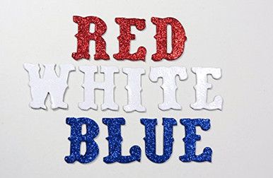 Red, White, and Blue - The Patriot Metallic Glitter HandCut 1.25 ...