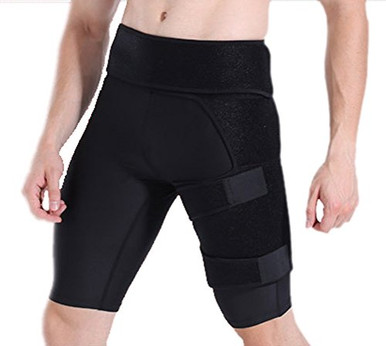 Hip Brace for Men Women, Adjustable Leg Compression Wrap Sleeve Thigh ...