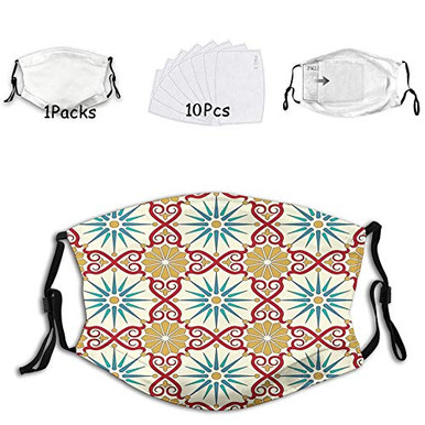 Eastern Sacred Geometry Art Figures with Classical Damask Reusable Face ...