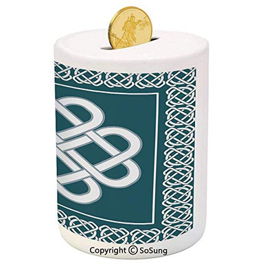 Irish Ceramic Piggy Bank,Celtic Love Knot Symbol of Good Fortune ...
