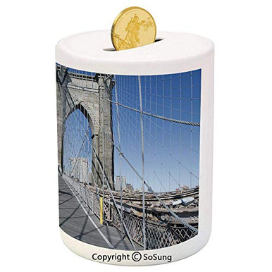 United States Ceramic Piggy Bank,Gothic Brooklyn Bridge New York City ...
