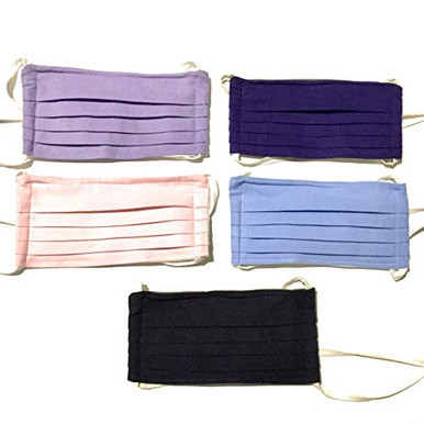 Pleated Plain Solid Face Mask, Scrubs Uniform Work, 100 percent cotton ...