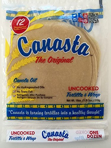 Canasta Uncooked Flour Tortillas, Canola Oil Base -2 Packs, 1 Dozen Per ...