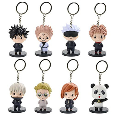 8 PCS Jujutsu Kaisen Figure Keychains Gojo Satoru Yuji Itadori Nobara ...