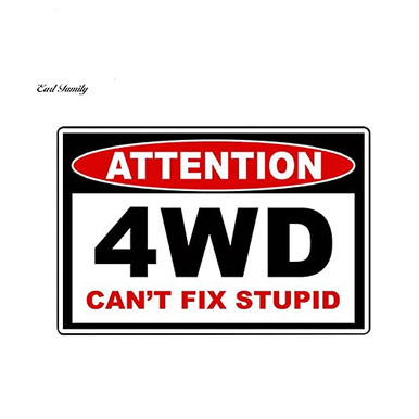 13cmx8.6cm Funny 4WD Off Road Warning Sticker Decal Car Truck Bumper ...