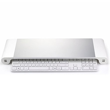 for iMac, Mac, PC, Aluminum Monitor Stand Rack Space Bar with Keyboard ...