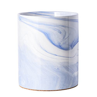 Yundu Porcelain Blue Marble Utensil Crock, Kitchen Utensil Holder for ...