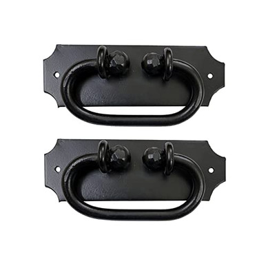 Adonai Hardware "Moladah Antique Hand Forged Iron Cabinet Ring Drop Pulls (2 Pack, Matte Black ...