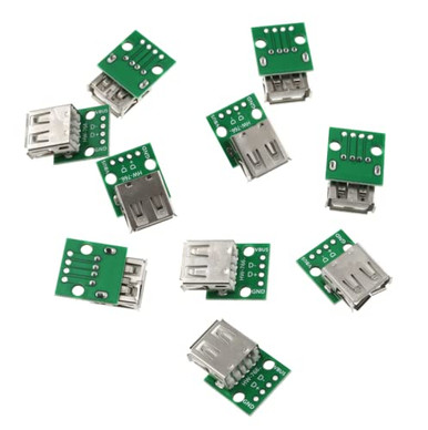 SJZBIN USB 2.0 Breakout Board Adapter 10PCS USB Type A Female Socket ...