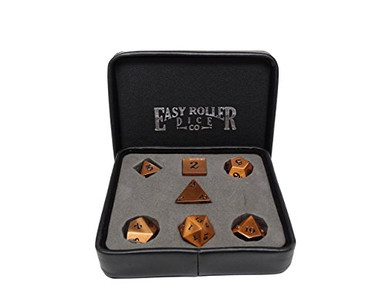 Easy Roller Dice Co. Legendary Copper Metal Polyhedral Dice Set with ...