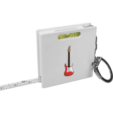'Red Electric Guitar' Keyring Tape Measure/Spirit Level Tool ...