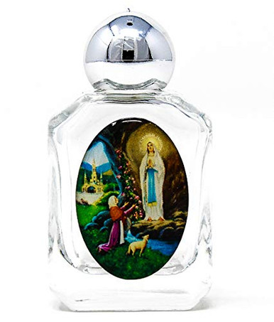 Lourdes Water in a Glass Bottle containing Blessed Holy Water & Prayer Card. - Warehousesoverstock