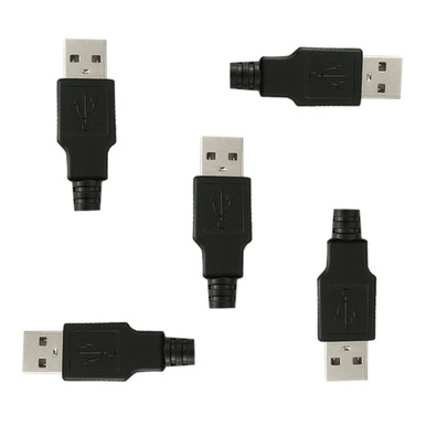 5 Sets USB Type A 4 Pin Male Jack Connector Adapter Plug Socket ...