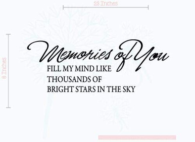Memories of You - Memory Wall Decal - in Memory of Decals -in Loving ...