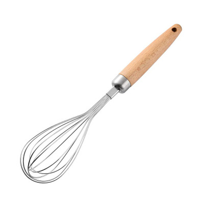 12" Stainless Whisk with Wood Handle - Whisk head with Wood Handle ...