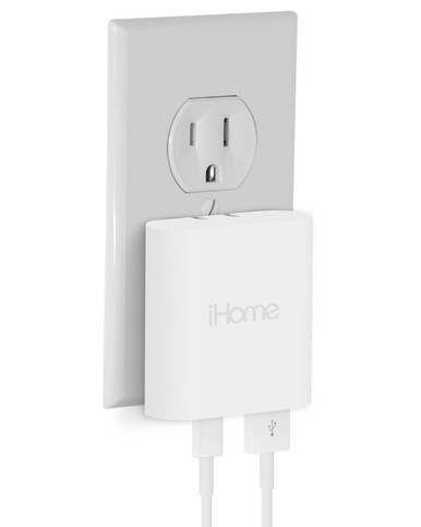 iHome USB C Charger: AC Pro 20W Multiport USB Charger (1 USB-C Port, 1 ...