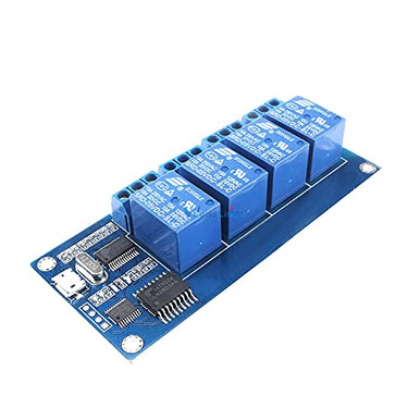 Micro USB 5V 4-Channel Relay Module USB Control Relay Module Serial ...
