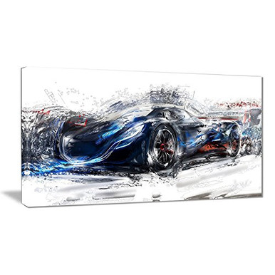 Digital art PT2623-32-16 Black Speedster Car Wall Art, 32x16 ...