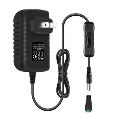 12V 1A 12W LED Strip Power Supply with On and Off Switch, AC/DC ...