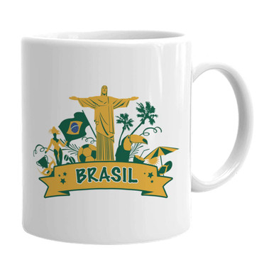 Bubble Hugs Brazil Mug - Football Soccer World Cup Flag Art Sign Spi'x ...