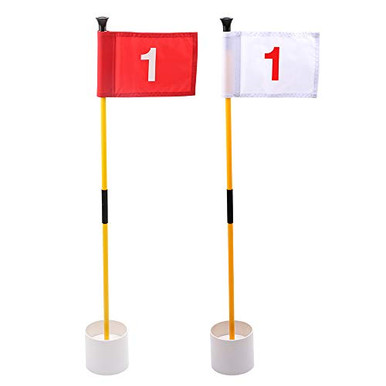 KINGTOP Practice Putting Green Flagstick, Portable Golf Pin Flags, 2 ...