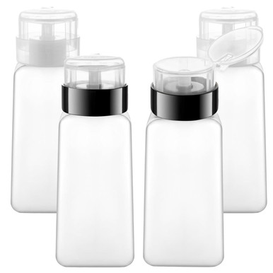 4 Pack 250ml/8.3oz Plastic Push Down Bottle Empty Lockable Pump ...
