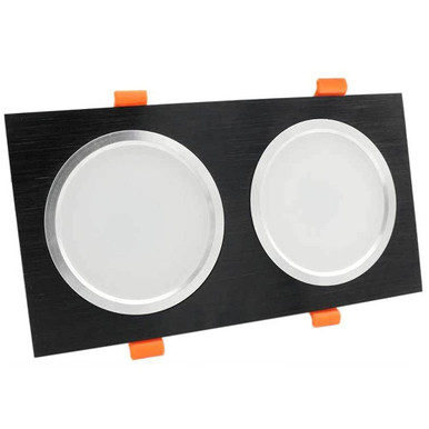 AIKUZ Black LED Double-head Recessed Downlight Rectangular Aluminum ...