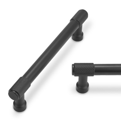 BUKOBYHE 10 Pack 5Inch Kitchen Cabinet Handles Matte Black Knurled ...