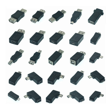 90 Degree Left & Right Angled Mini USB 5Pin Micro Type B Female to ...