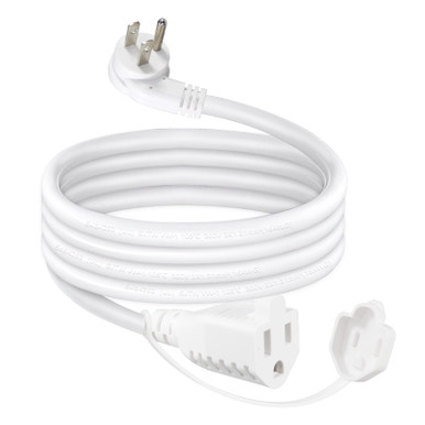 3FT White Flat Plug Outdoor Extension Cord - Weatherproof Garden Low ...