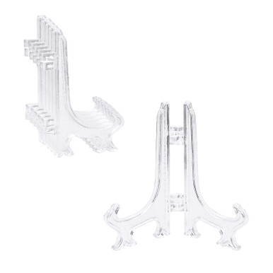 25 Pack Acrylic Easel Stand 3 Inch Clear Plastic Easels Plate Holders ...
