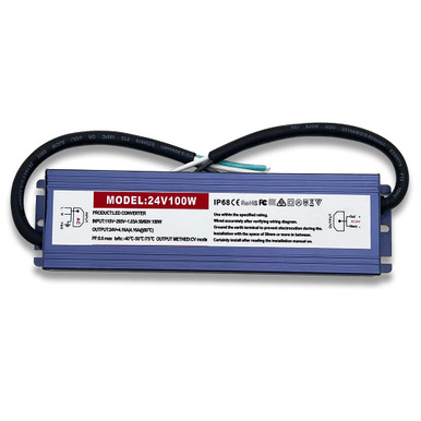 LED Driver 100 Watts Waterproof IP67 110V AC to 24V DC 4.17A Low ...