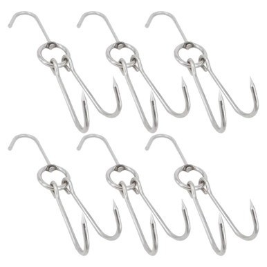 Roast Meat Hook Metal S Hooks 6pcs Stainless Steel Double Hooks S ...